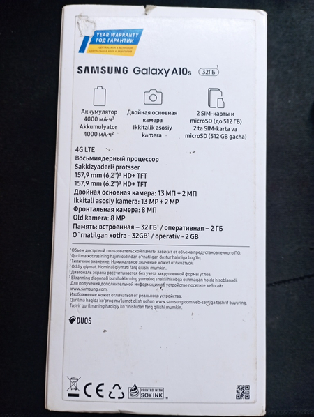 Samsung A10s tezda sotiladi