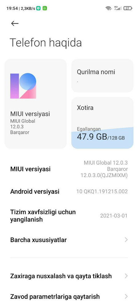 redmi not 9 pro karobka dakument tinniq