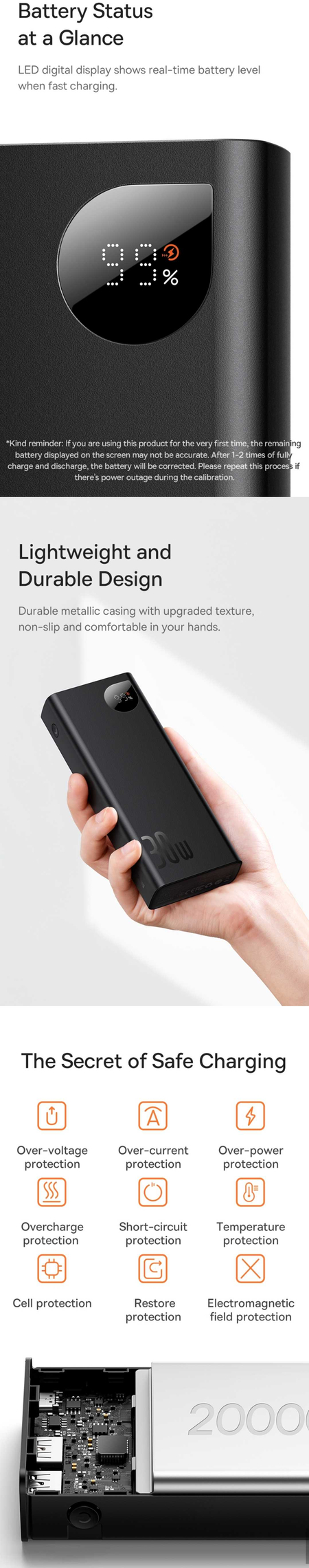 Baseus Adaman 30W Power Bank 20000mAh For iPhone/iPad/MacBook