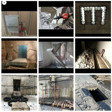 Almazni bir karonka ferfarator beton buzish eshik ochish tiranshe