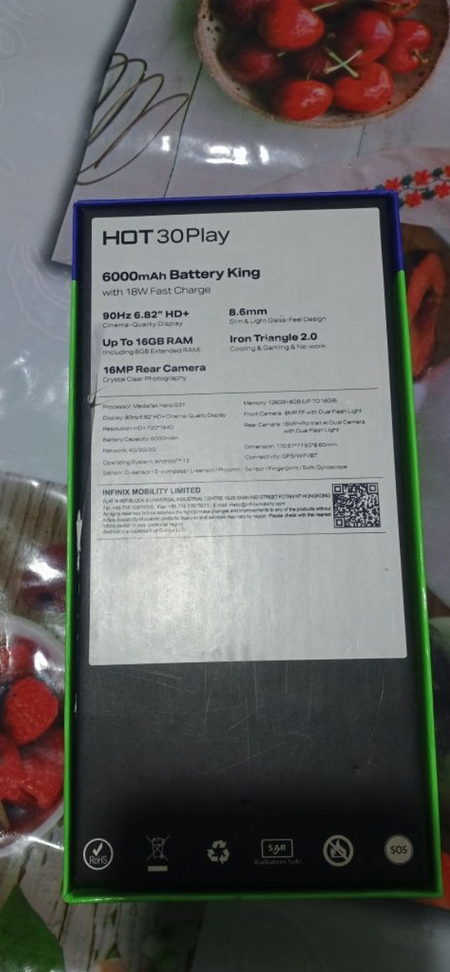 Infinix hot 30 play kafolati bilan