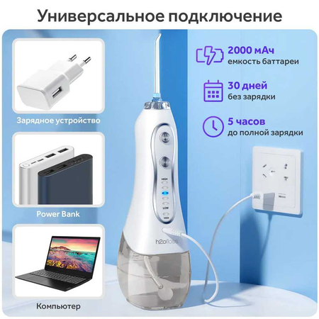 Ирригатор портативный для полости рта беспроводной 8 насадок