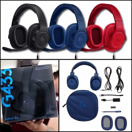Проводные Наушники/Гарнитура Logitech G433 в чёрном цвете (вес 259г)