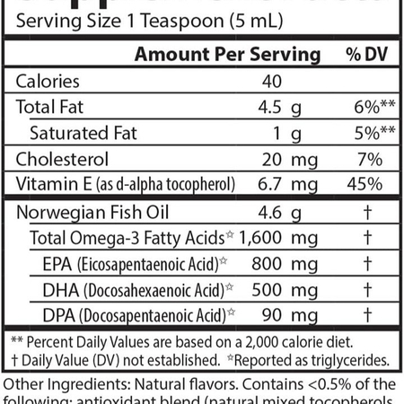 Carlson - The Very Finest Fish Oil, 1600 мг омега-3, жидкая добавка