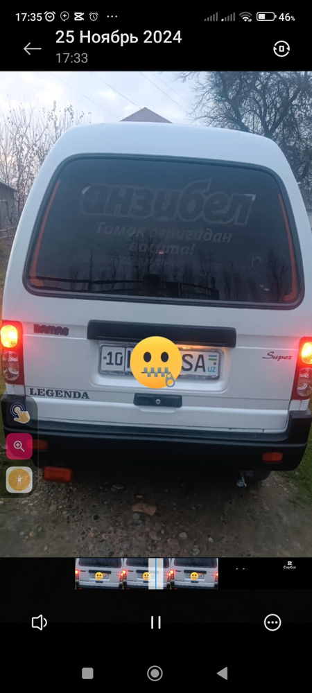 Сотилади DAMAS автомобили тулик