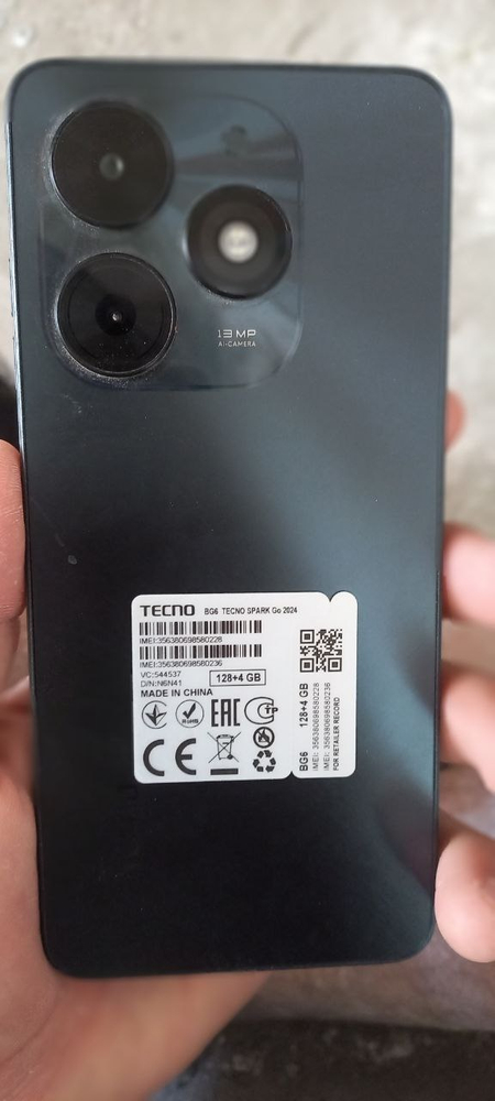Tecno Spark GO 128 xotra aybi yuq 20kunlik telfon