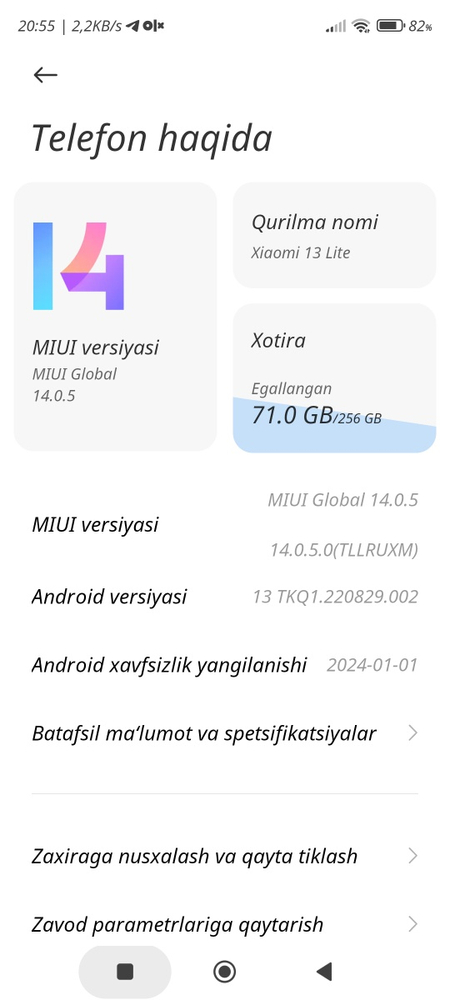 Xiomi 13 lite sotladi yoki abmen variant bolsa yozing