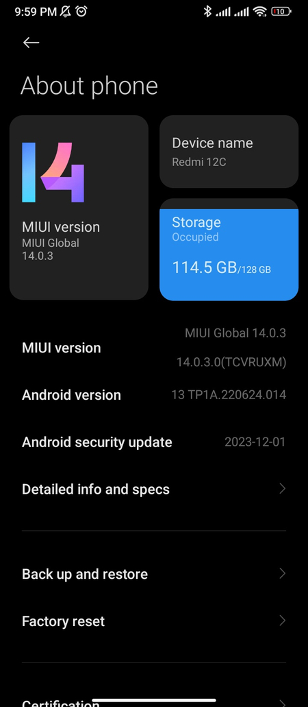 Redmi 12C 4+4/128GB 5000mph rasmda korsatilgandek yengi korshila mumki