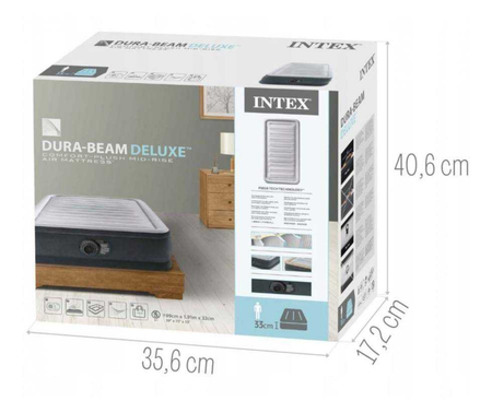 Intex 67766, надувная кровать 99х191х33 см Бесплатная Доставка