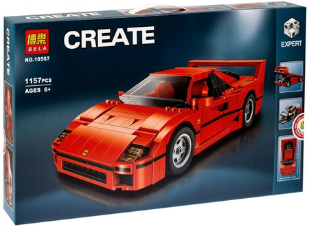 Конструктор BELA Ferrari F40,1157 деталей, (аналог LEGO Creator 10248)