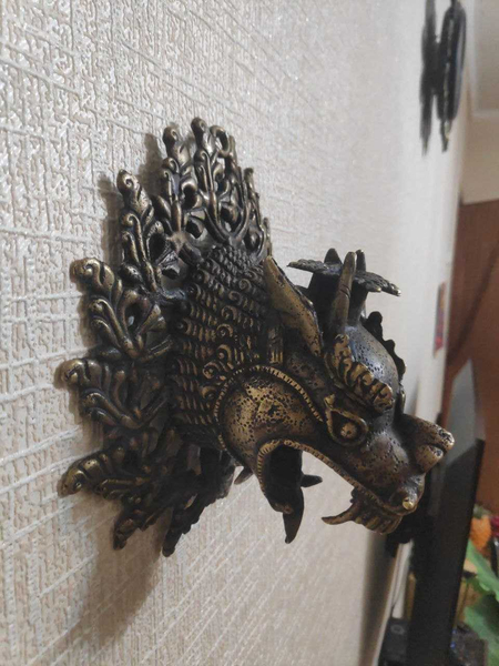 Латунный настенный подсвечник Дракон